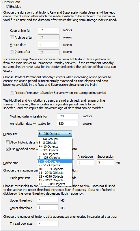 Server Administration Guide - Define the Historic Group Size to Optimize Performance (Historic ...